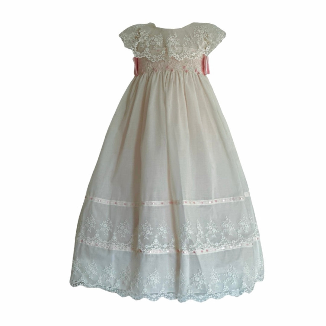 MADE TO ORDER Ruth Pink and White Lace Gown (4-6 weeks after order is ...
