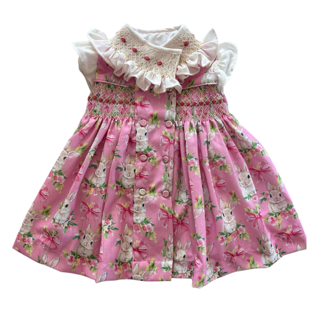 Ebba Pink Bunny Handsmocked Dress – Piccoli & Co