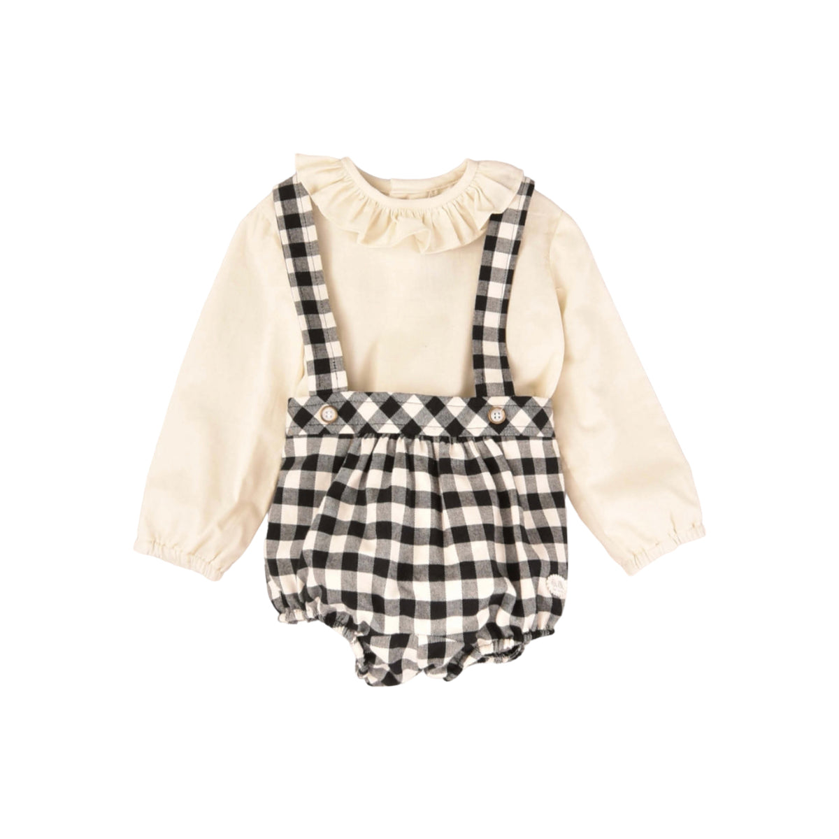Ivan Gingham Black and Ivory 2-piece set – Piccoli & Co