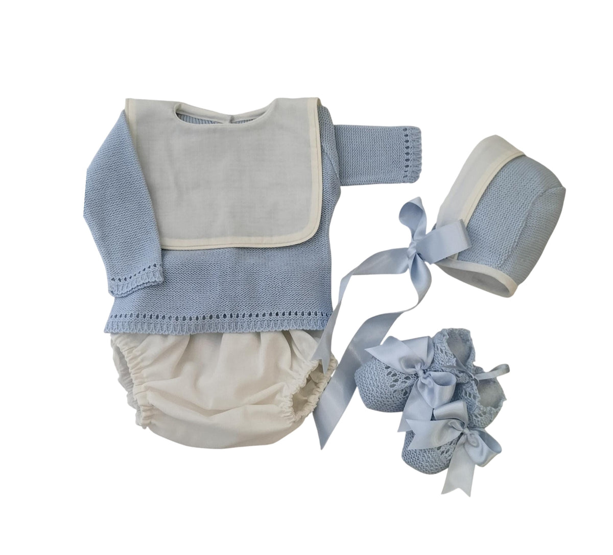 Skyler Light Blue Personalized 4-piece Knitted Set – Piccoli & Co